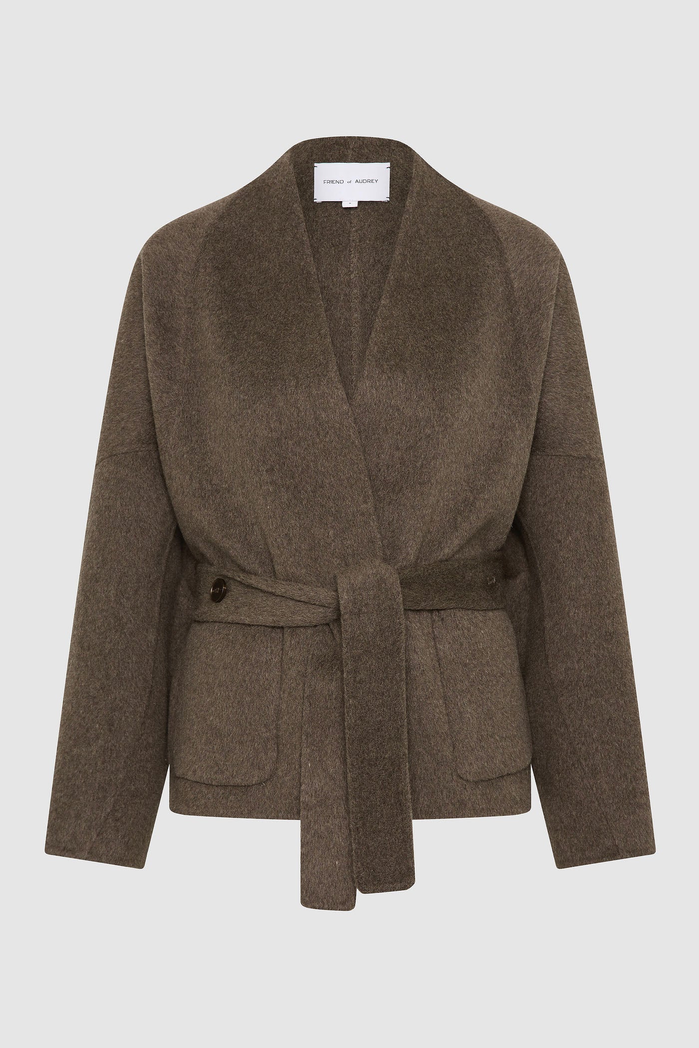 The Double-faced Wool and Silk Tie Coat l FRIEND of AUDREY