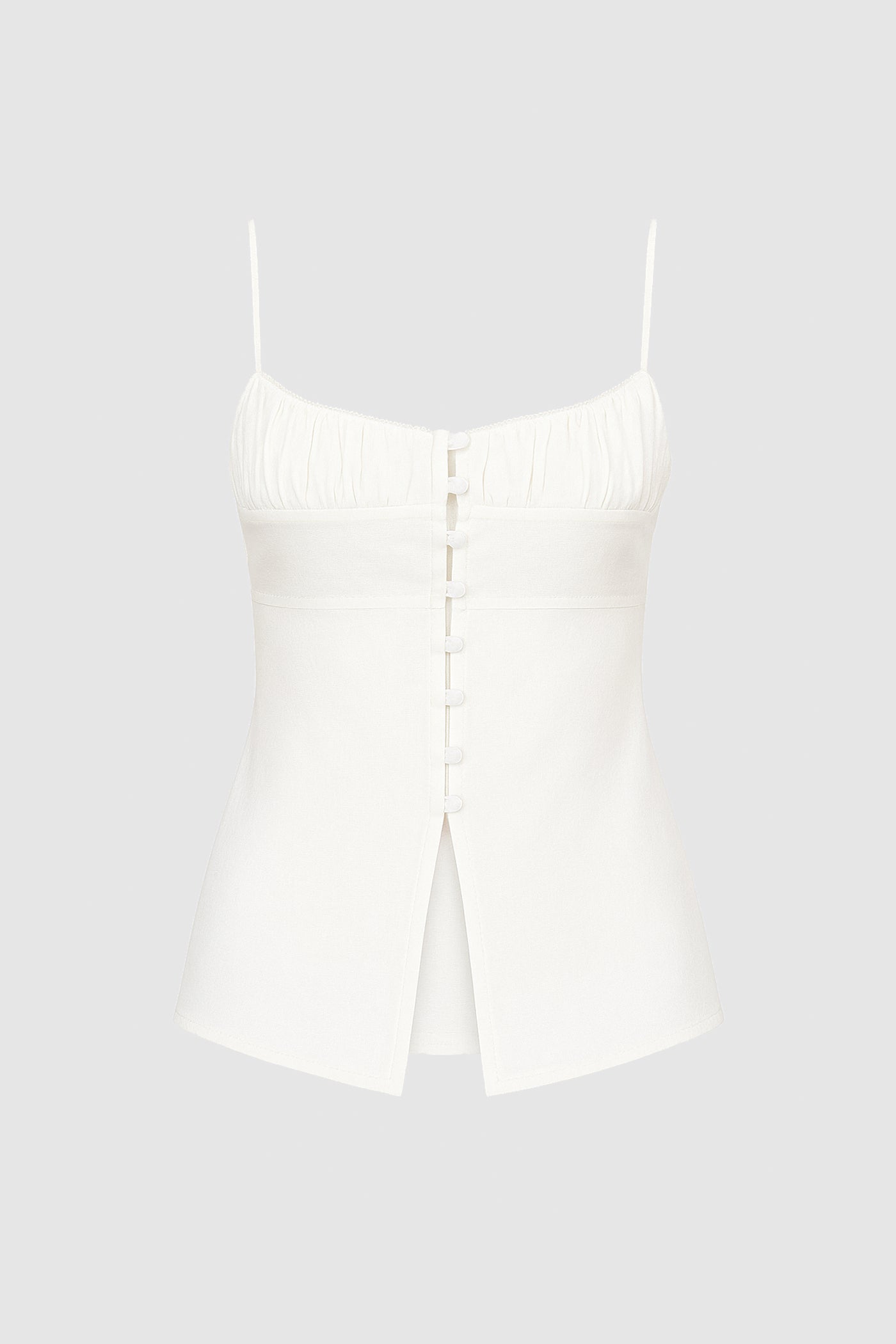The Linen Buttoned Singlet Top l FRIEND of AUDREY